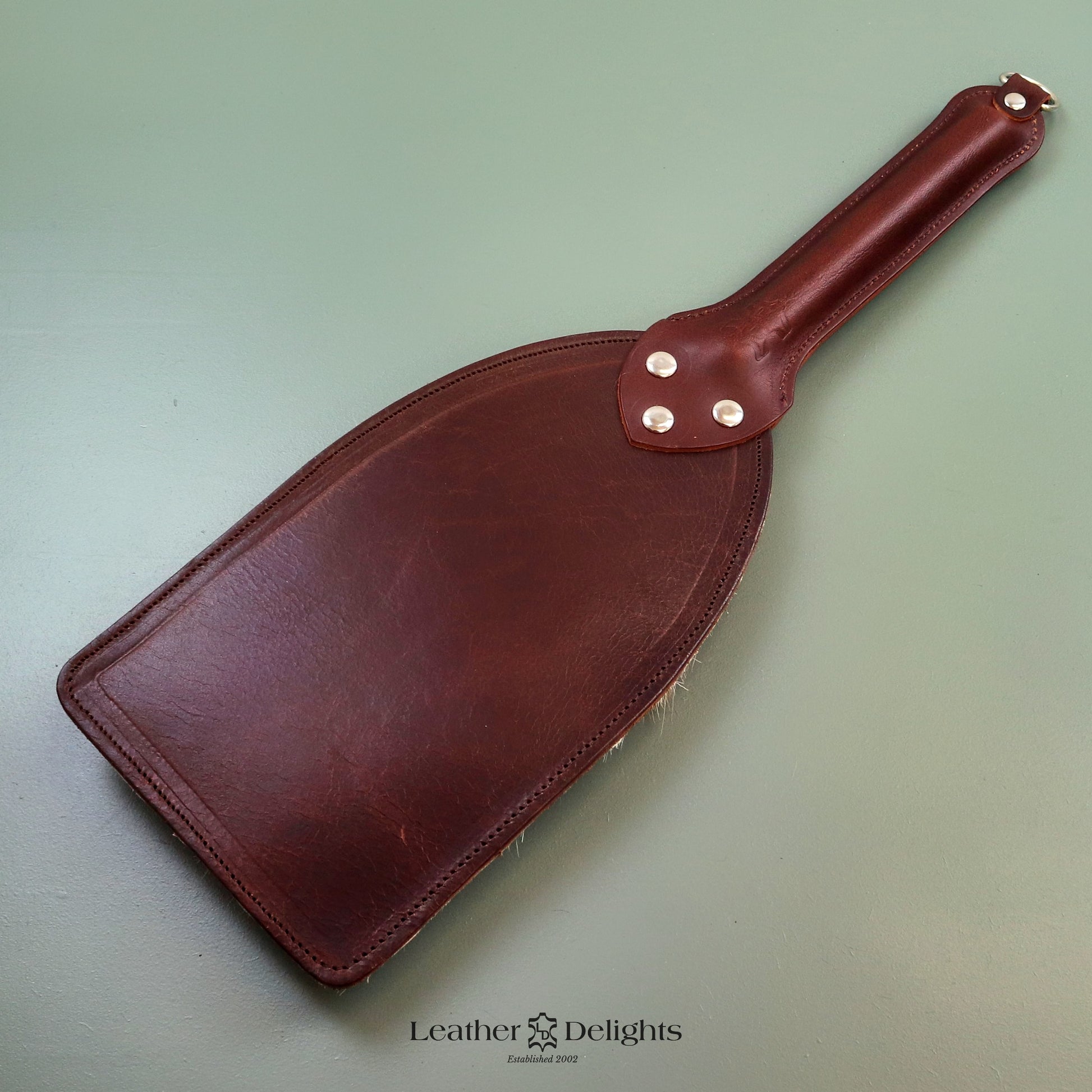 Brown Leather & Reindeer Hair on Hide Paddle – Leather Delights