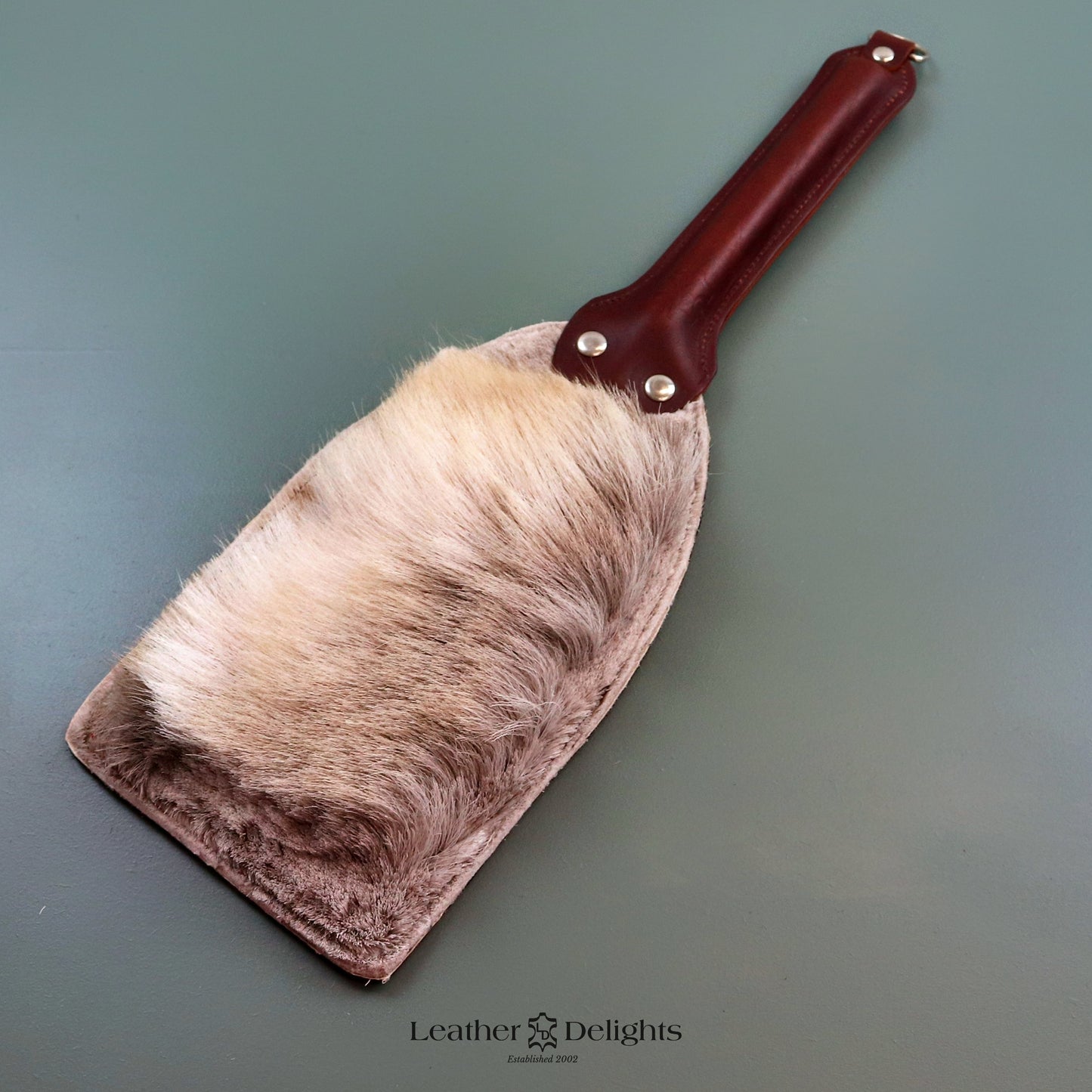 Brown Leather & Reindeer Hair on Hide Paddle – Leather Delights