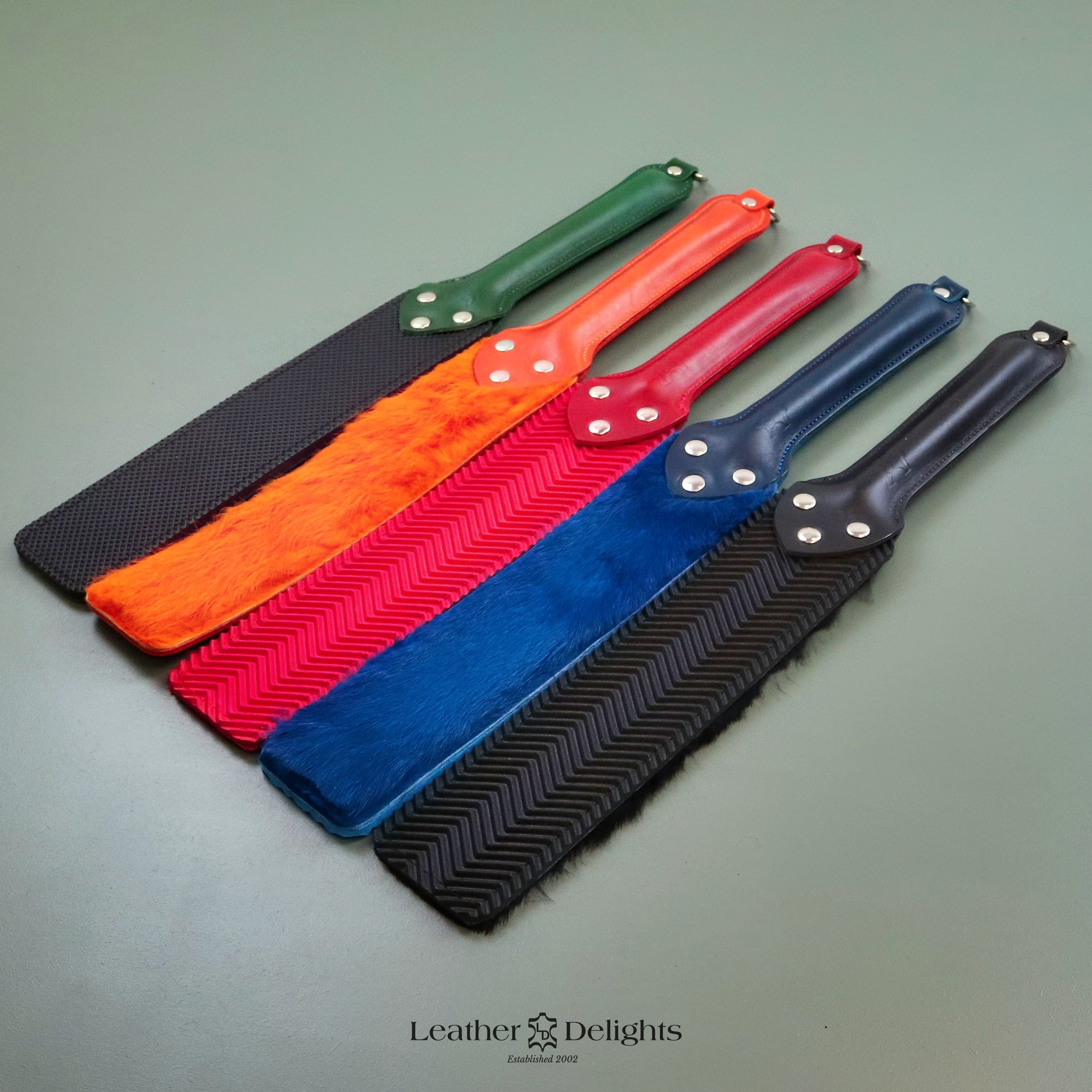 Punishment Paddle - Rubber & Rabbit Fur – Leather Delights