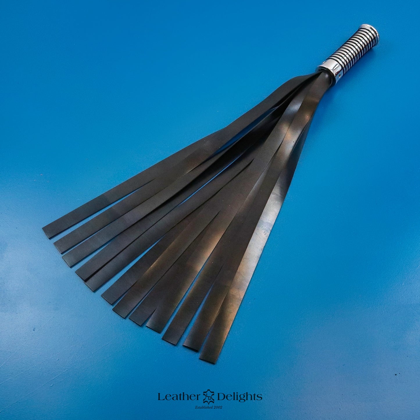 Rubber Flogger with Silver Handle – Leather Delights
