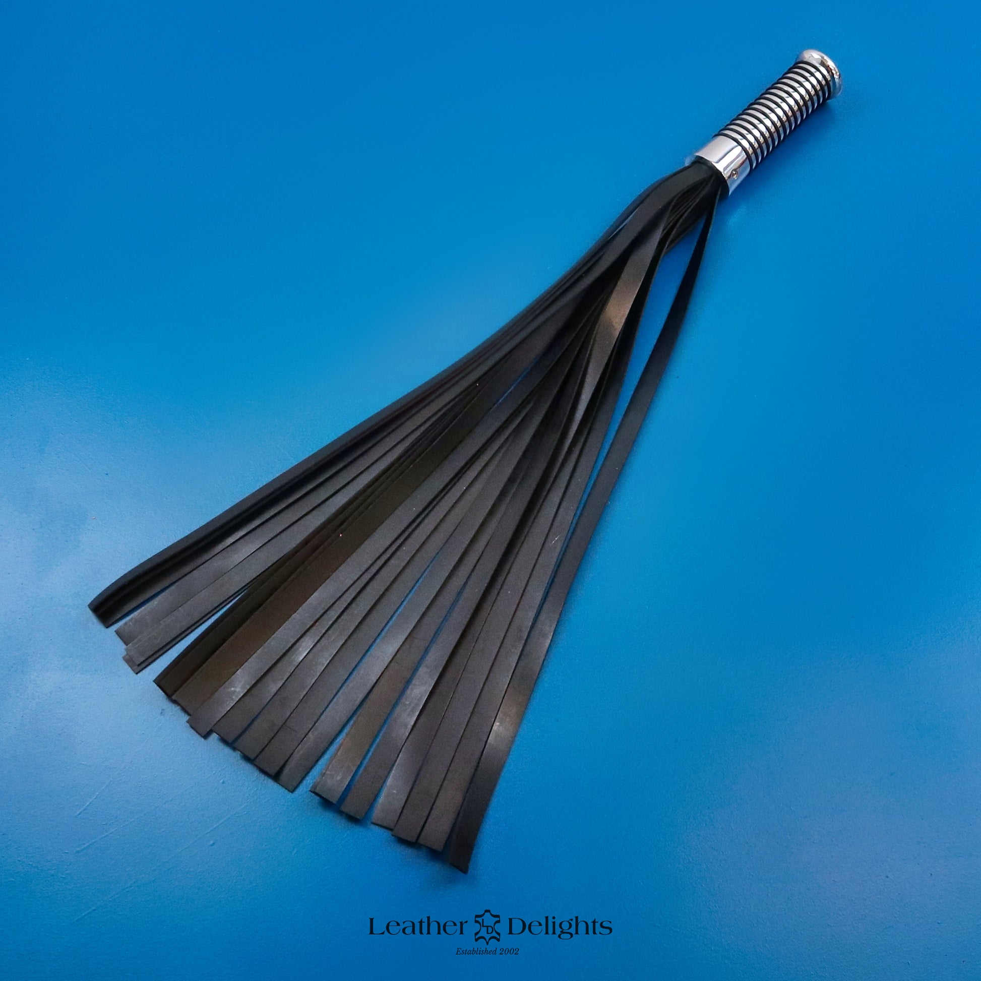 Rubber Flogger with Silver Handle – Leather Delights