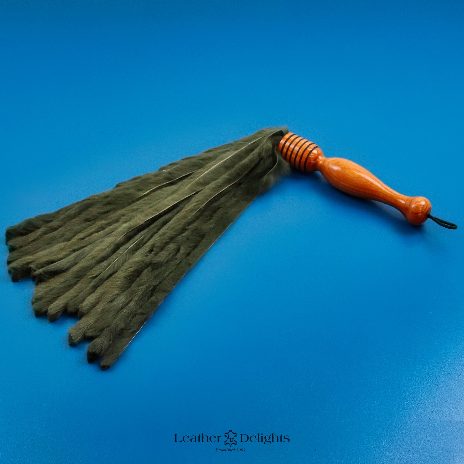Forrest Green Rabbit Fur Flogger – Leather Delights