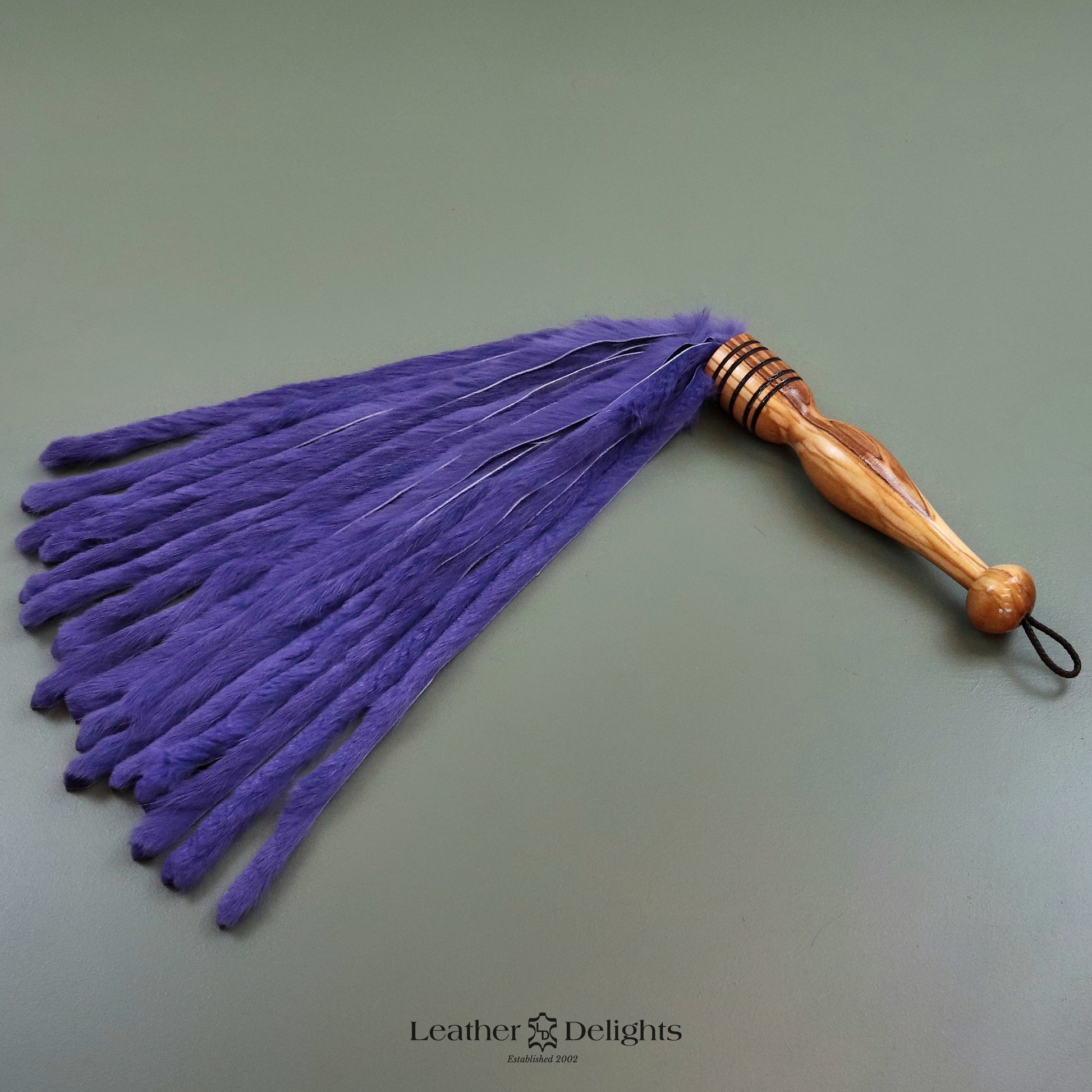 Violet Rabbit Fur Flogger – Leather Delights