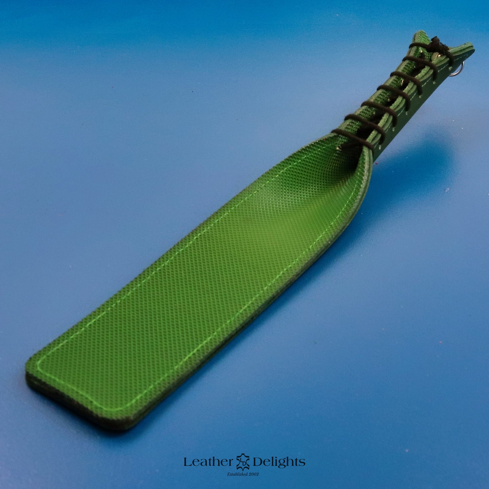 Double Cheek Slapper - Green Leather & Green Inverted Dimple Rubber ...