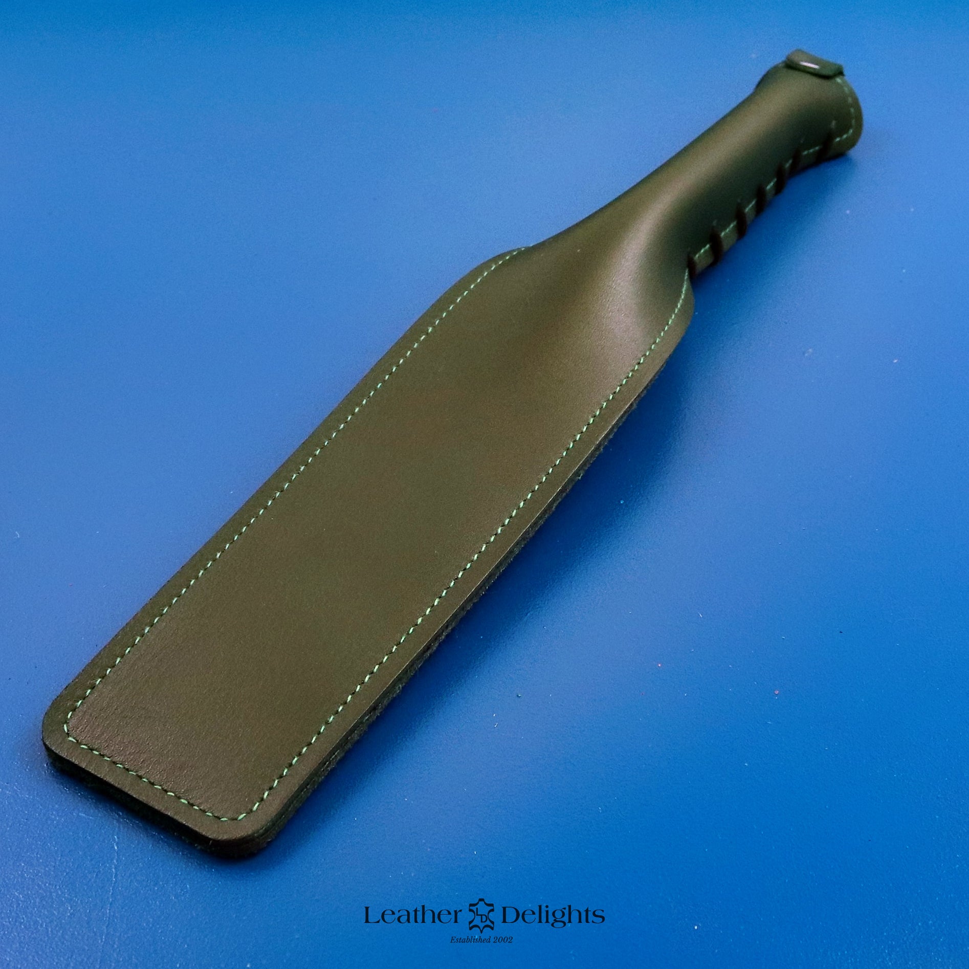 Double Cheek Slapper - Green Leather & Green Inverted Dimple Rubber ...