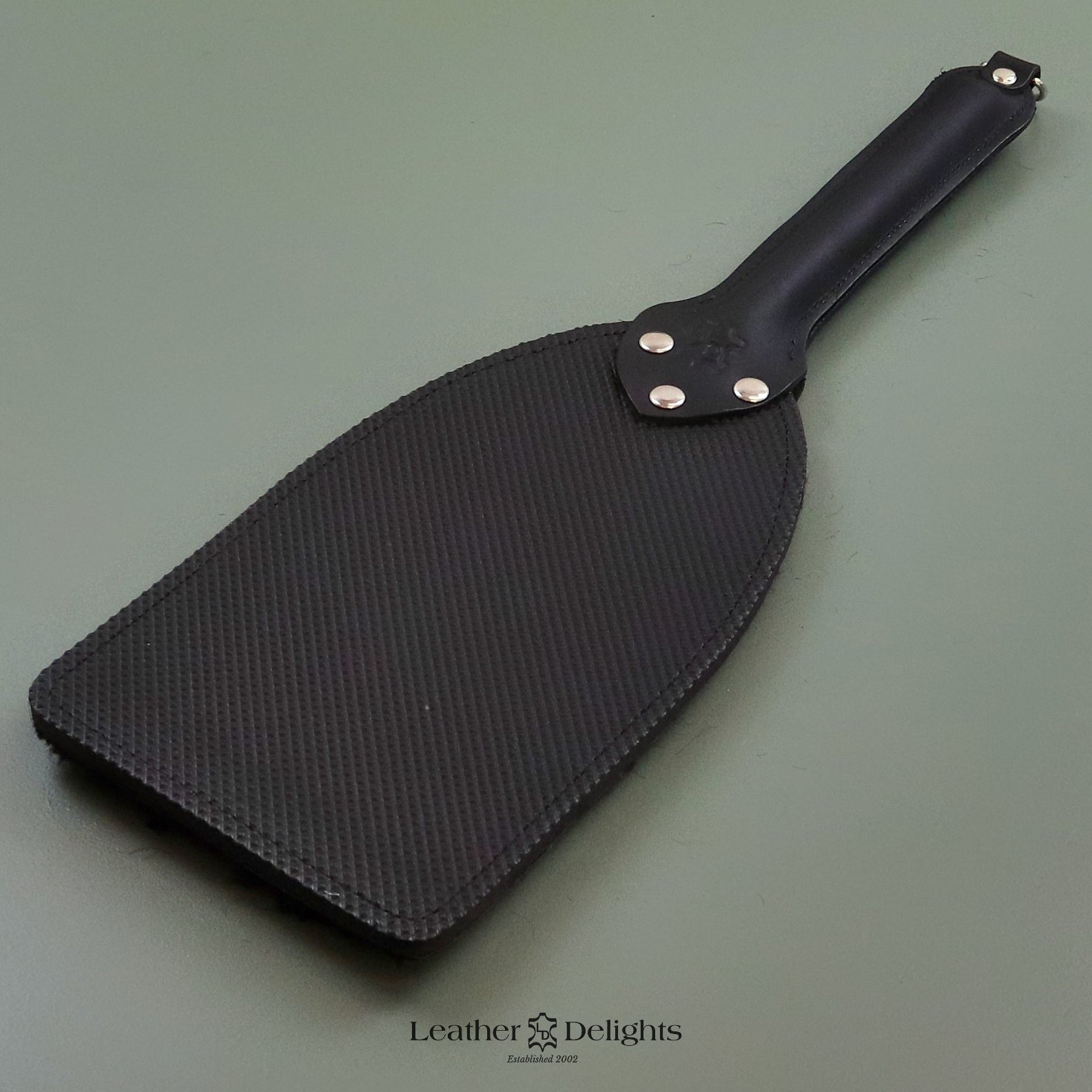 Booty Beater - Curly Black Sheepskin & Dimpled Rubber – Leather Delights