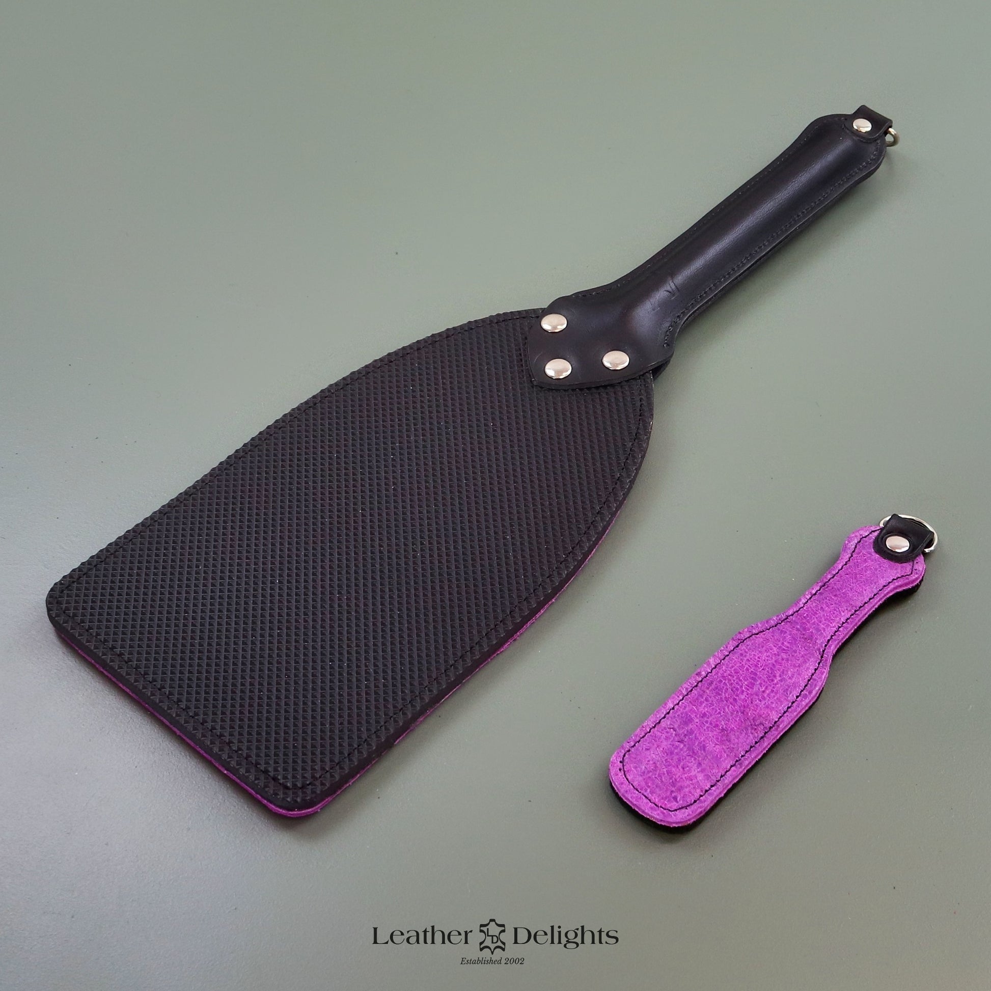 Booty Beater - Textured Purple Leather & Dimpled Rubber – Leather Delights