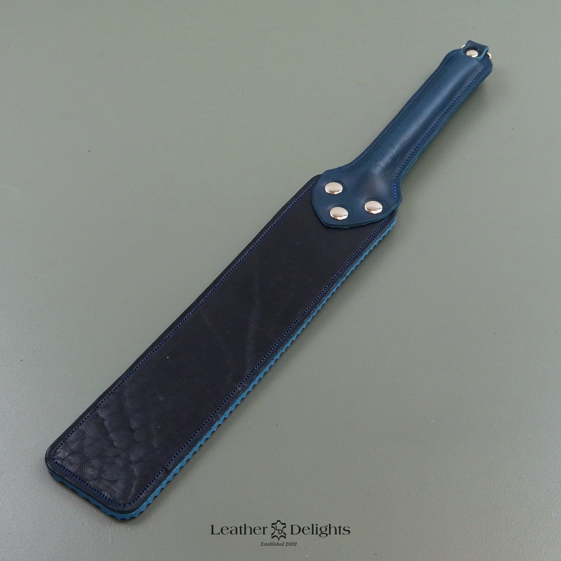 Punishment Paddle - Midnight Blue Leather & Blue Ripple Rubber ...