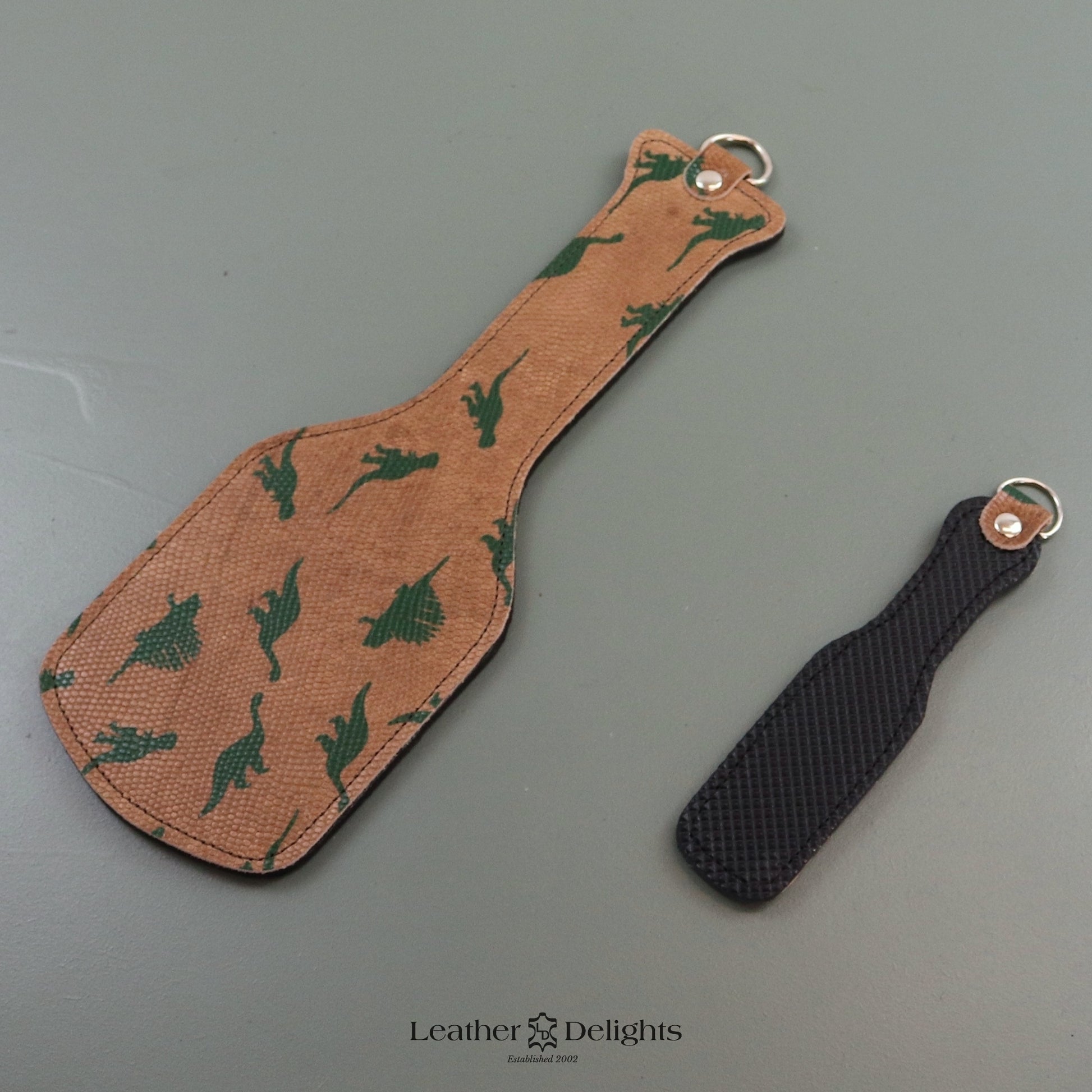 Intimidator - Dinosaur Print Leather & Dimpled Rubber – Leather Delights