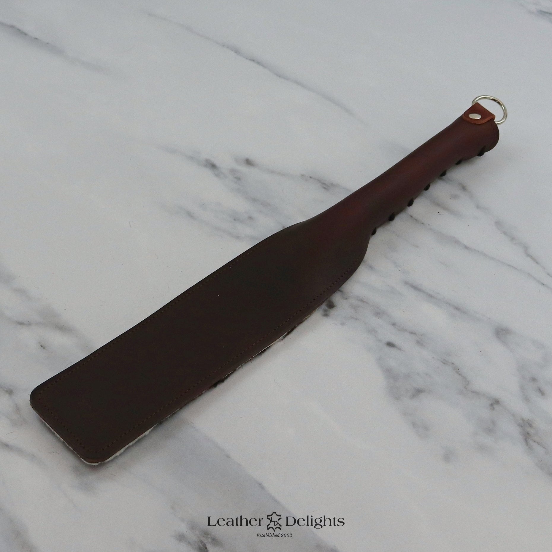 Double Cheek Slapper - Animal Print Sheepskin & Brown Buffalo Leather ...
