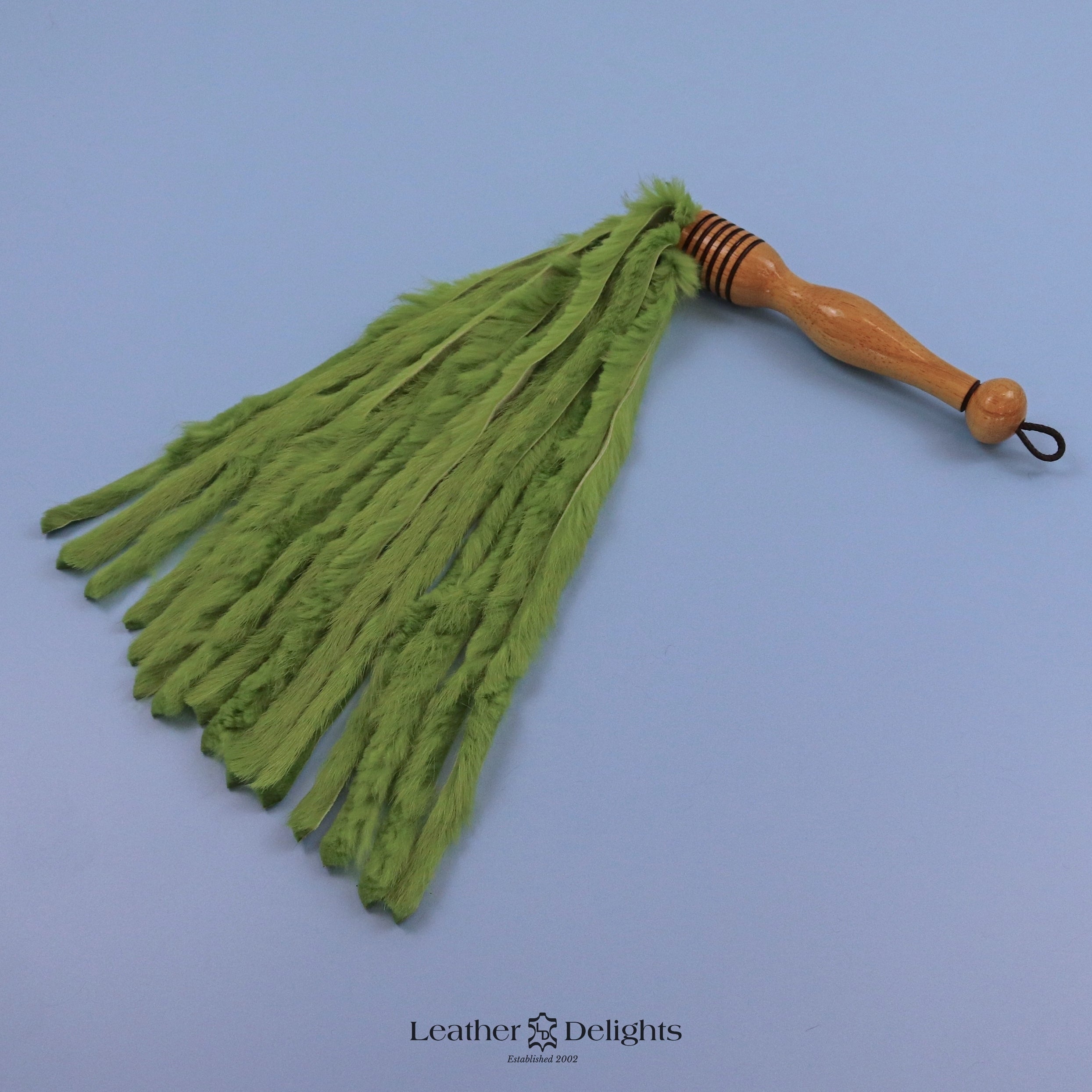 Lime Green Rabbit Fur Flogger – Leather Delights