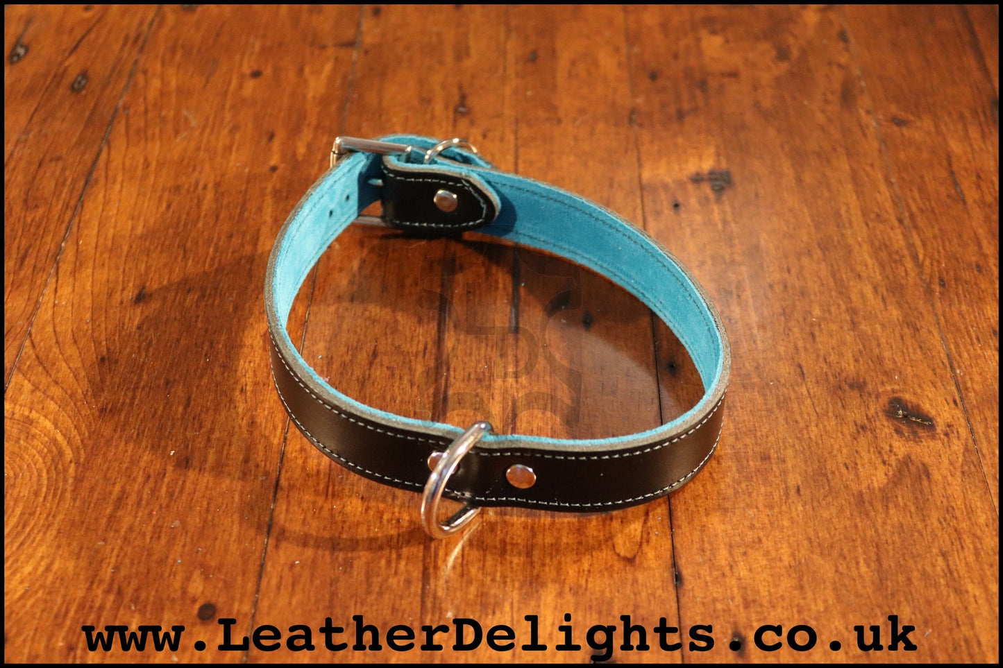 Black 1" Wide Collar with Welded D Ring and Suede Lining – Leather Delights