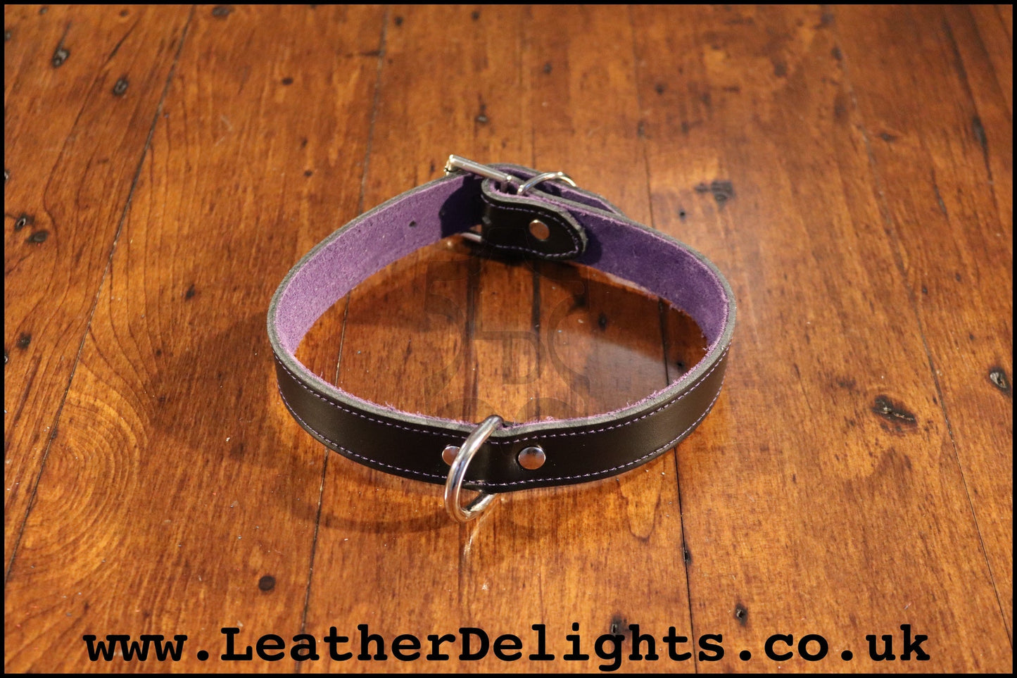 Black 1" Wide Collar with Welded D Ring and Suede Lining – Leather Delights