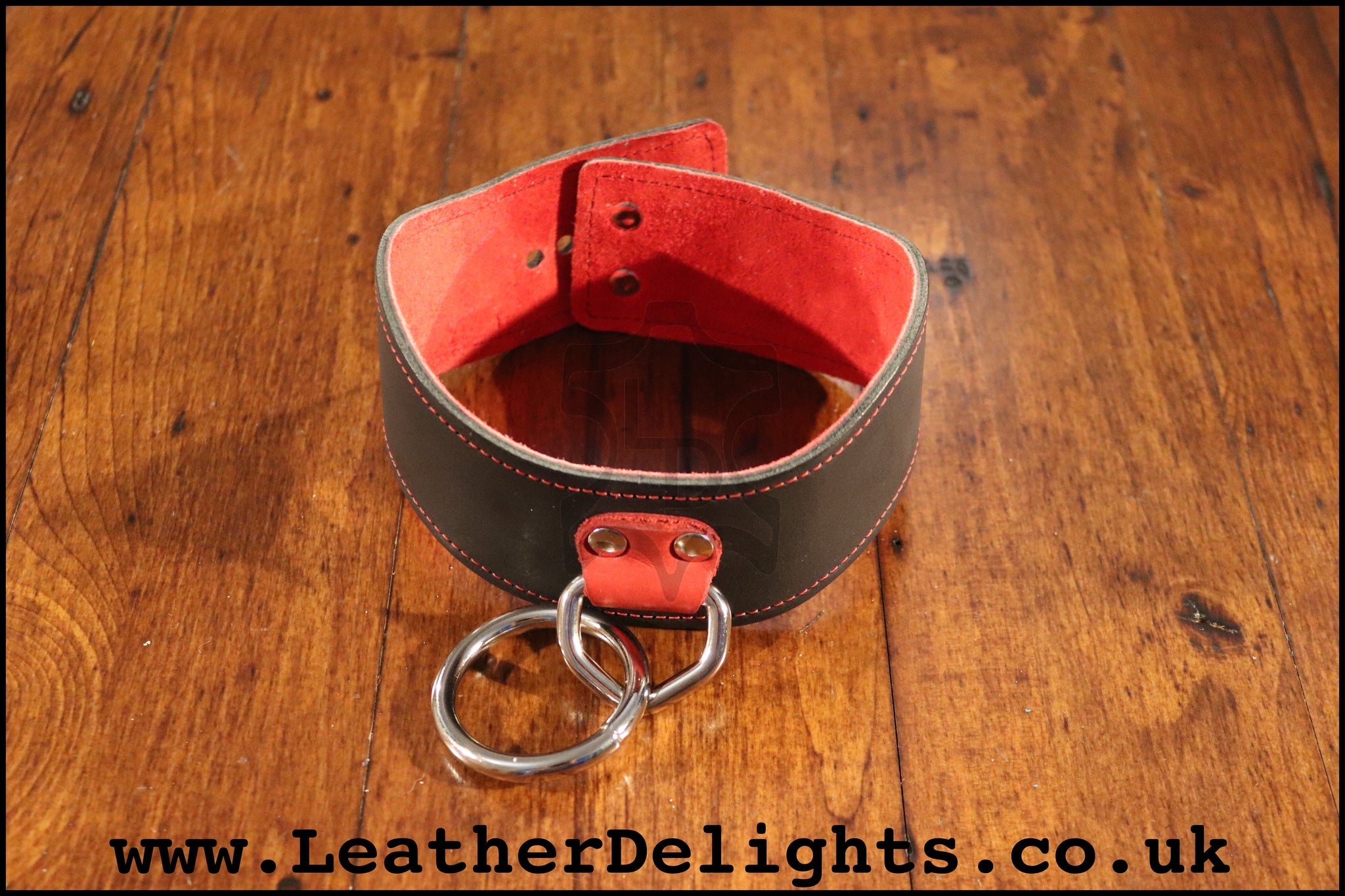 Black 2" Wide Contour Collar with Welded O Ring and Suede Lining ...