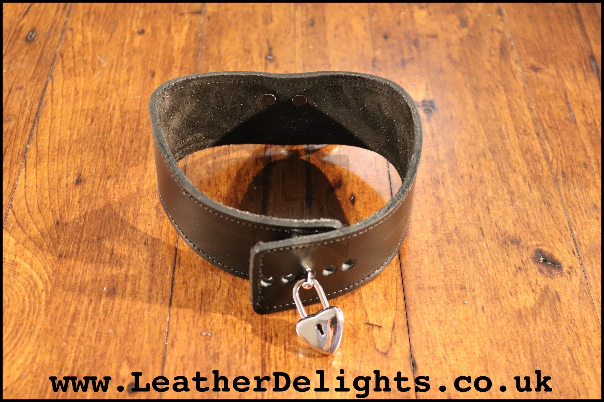 Black 2" Wide Contour Collar with Welded O Ring and Suede Lining ...