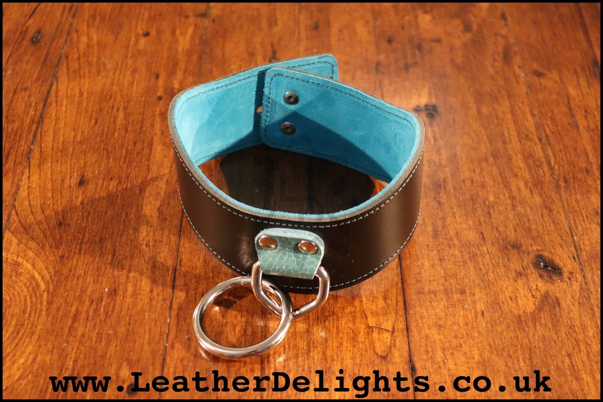 Black 2" Wide Contour Collar with Welded O Ring and Suede Lining ...