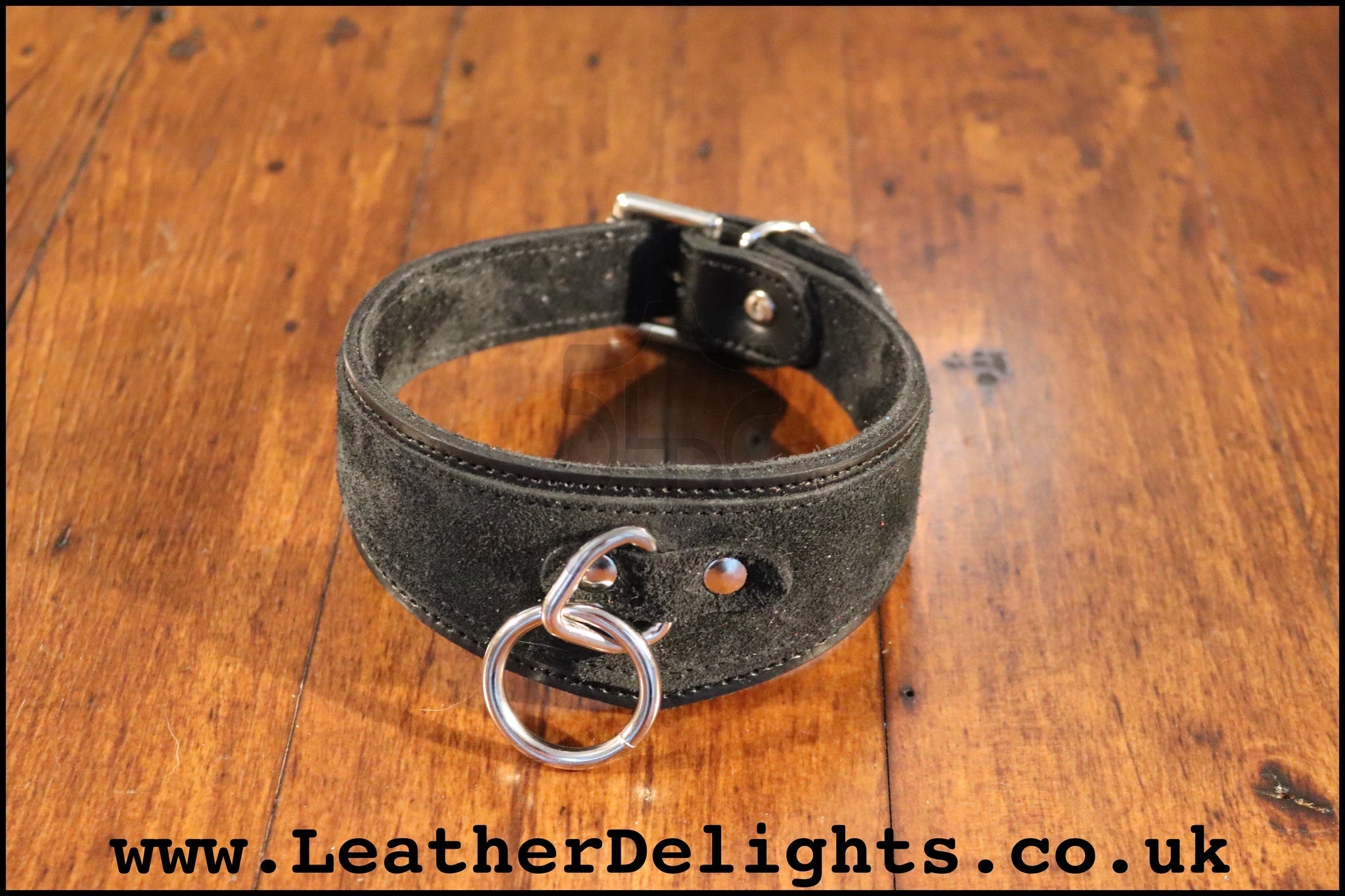 Black Accent Dress Collar with Suede Lining – Leather Delights