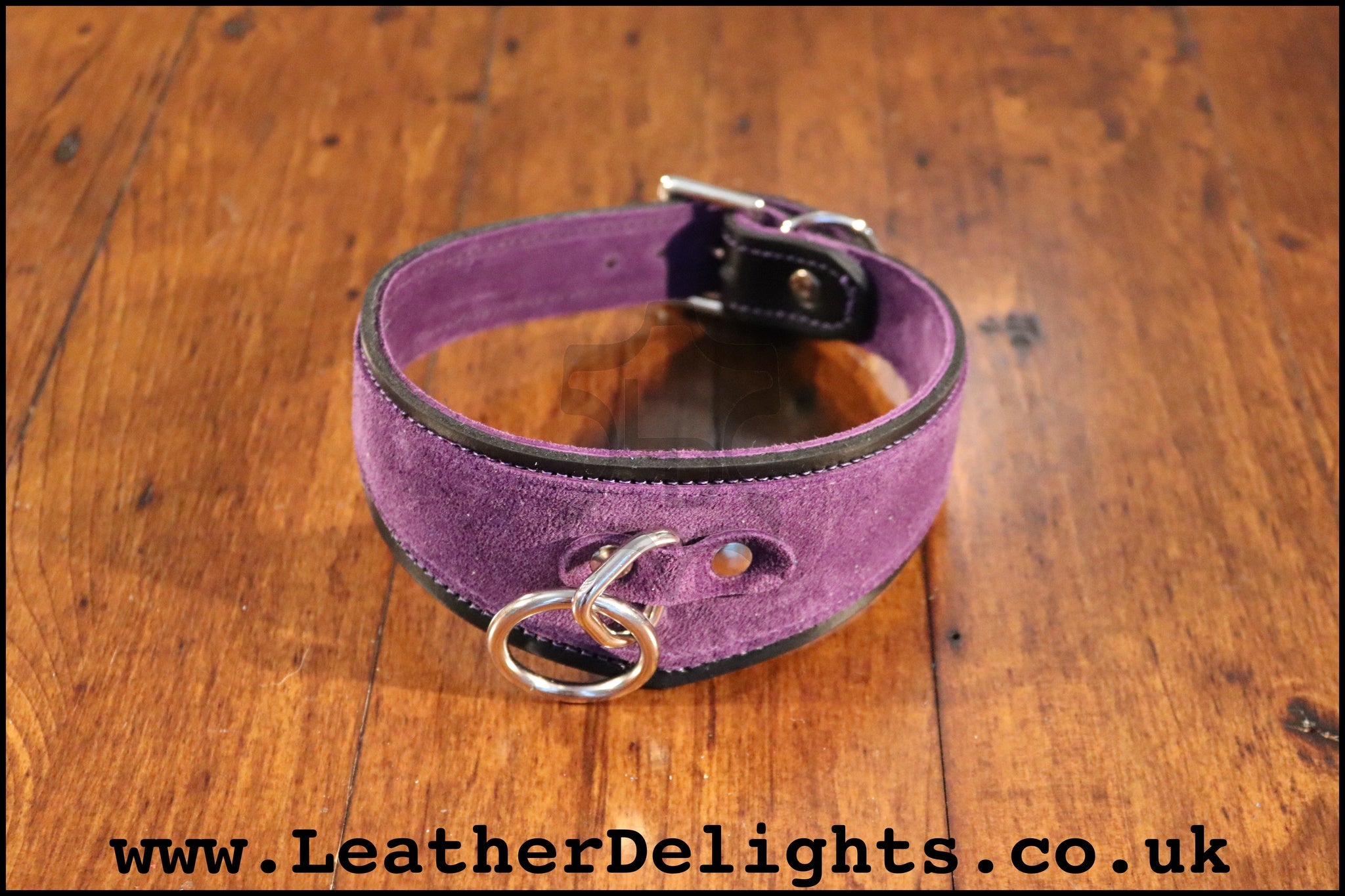 Black Accent Dress Collar with Suede Lining – Leather Delights