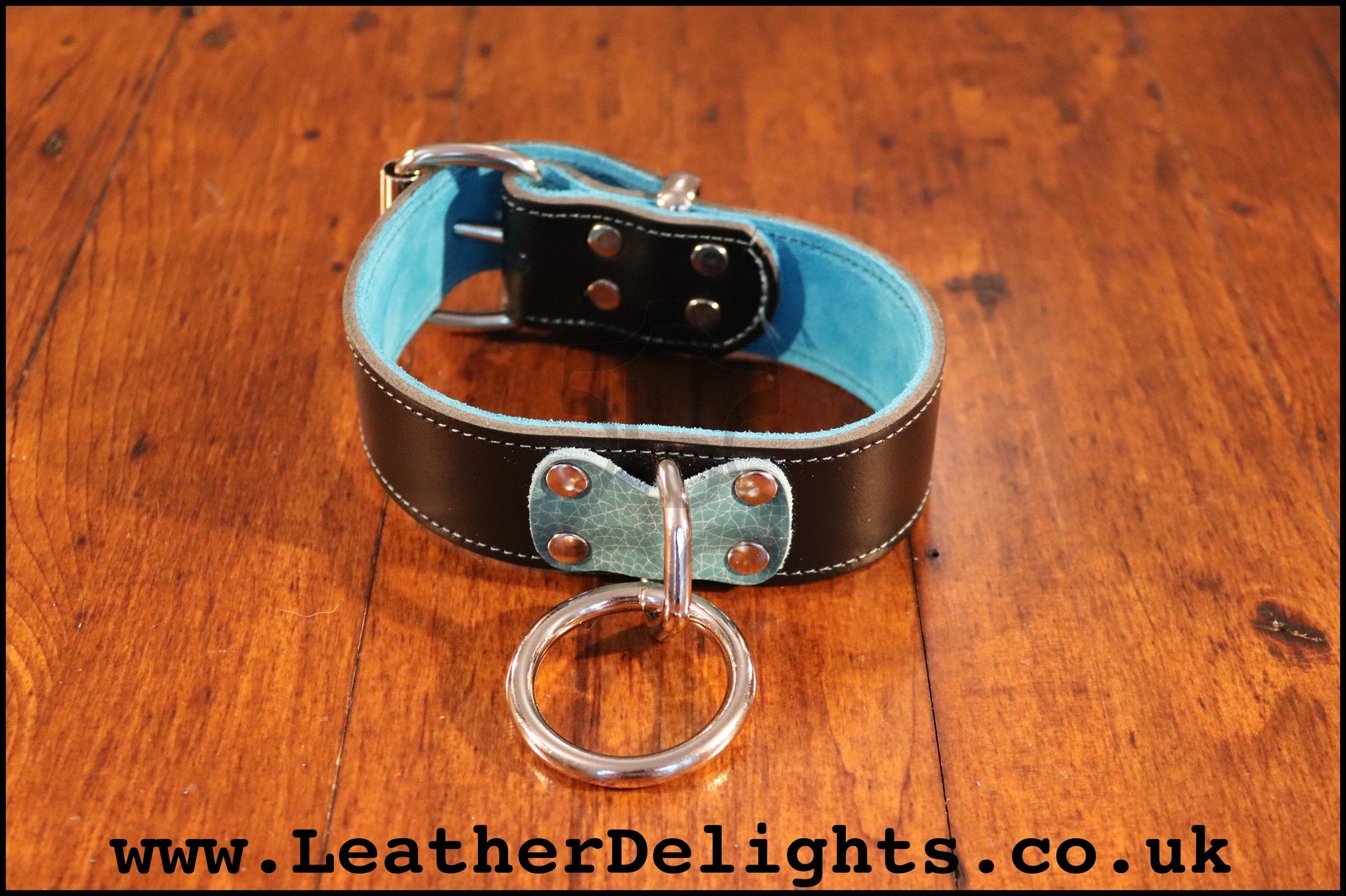 Black Heavy Duty Collar with Welded O Ring and Suede Lining – Leather ...