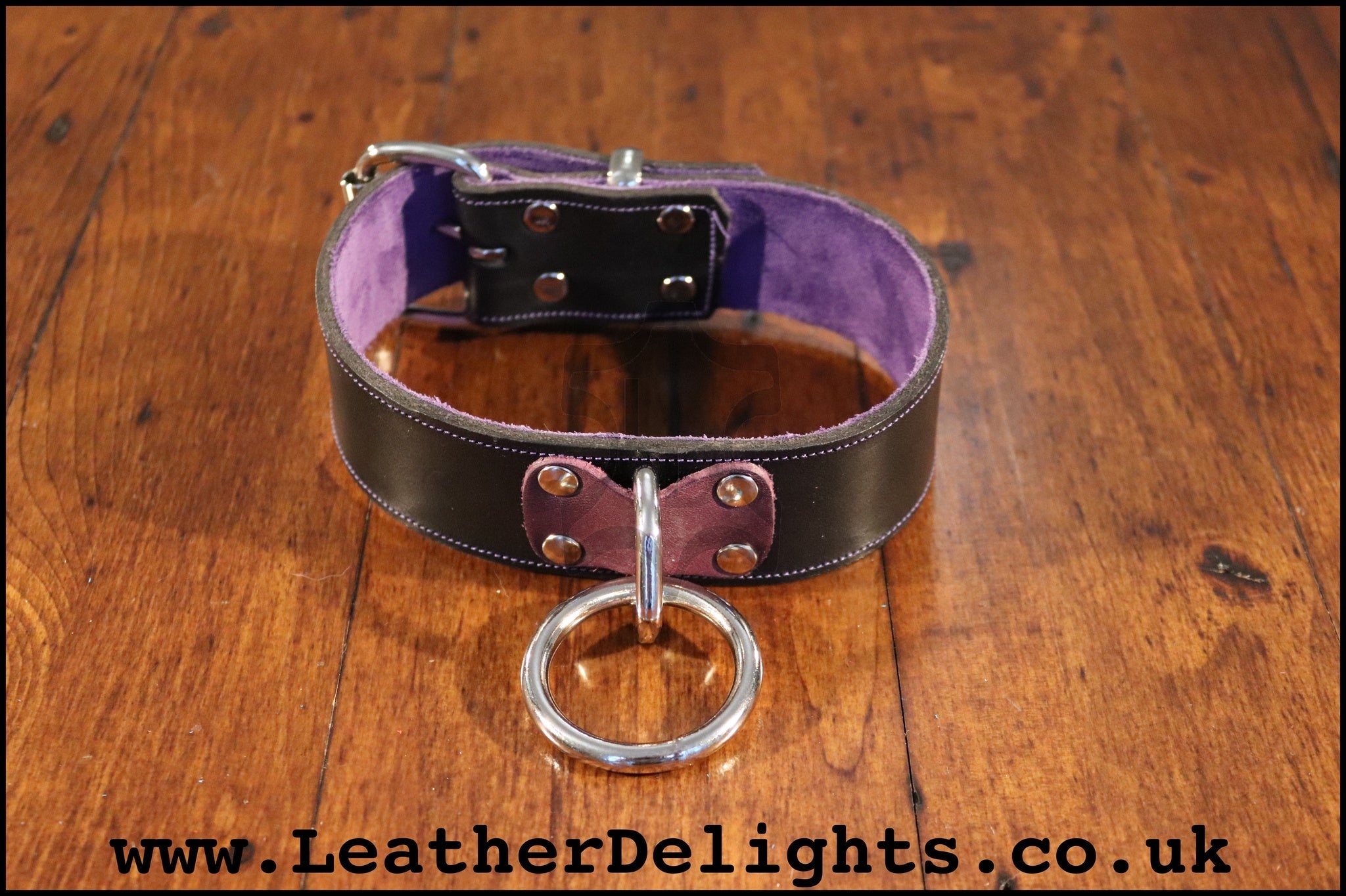 Black Heavy Duty Collar with Welded O Ring and Suede Lining – Leather ...
