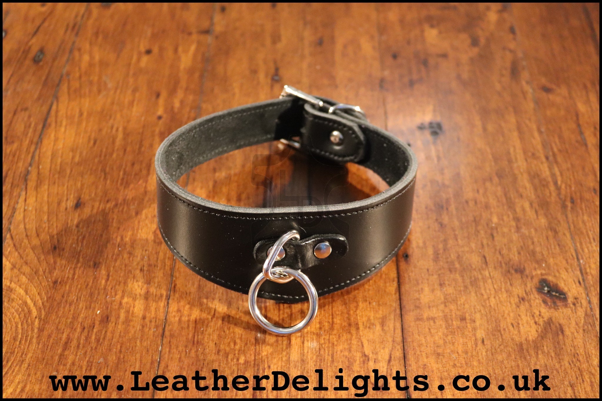 Black Simple Dress Collar with Suede Lining – Leather Delights